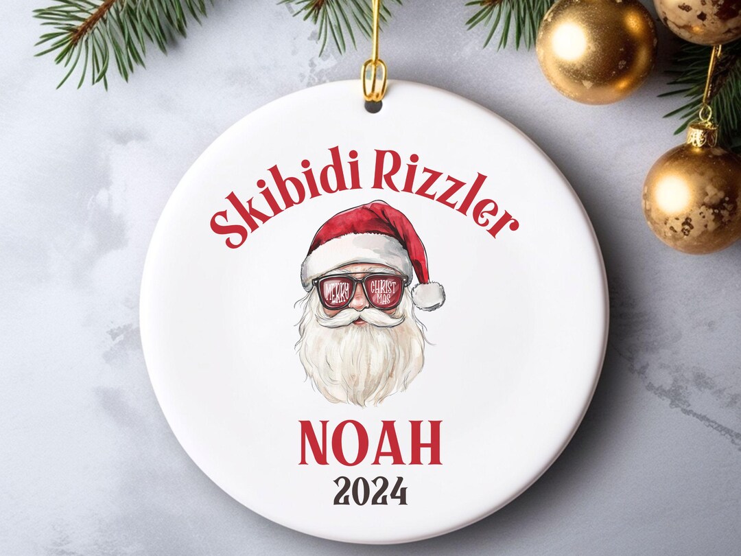 Skibidi Rizzler Custom Teen Meme Christmas Ornament - Gen Alpha, Funny ...