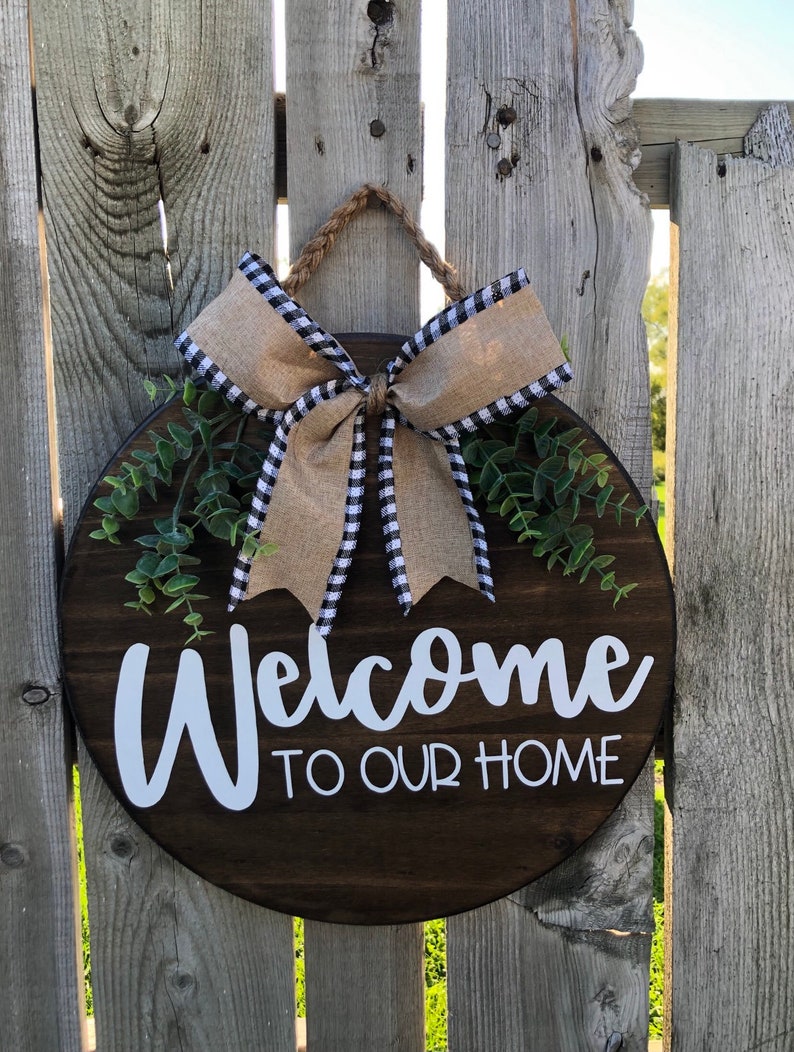 Welcome Home Round Circle 15 Front Door Round Welcome Circle - Etsy
