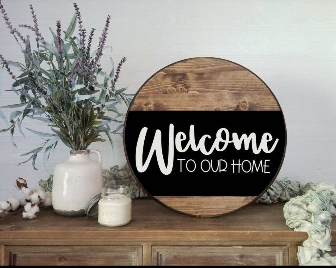Welcome Home Round Circle 15 Front Door Round Welcome Circle - Etsy