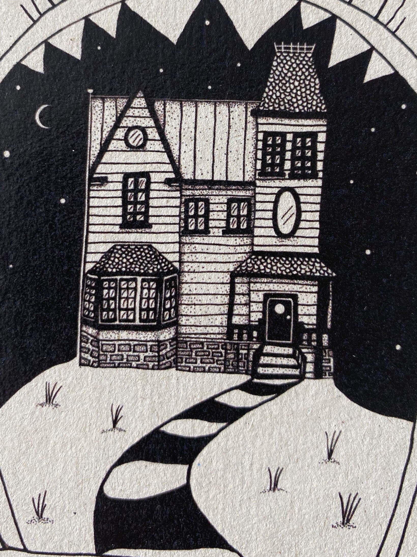 Beetlejuice Maitland & Lydia Deetzs House Dotwork Handdrawn - Etsy