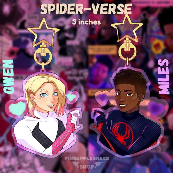 Gwen and Miles Matching Keychain - Etsy