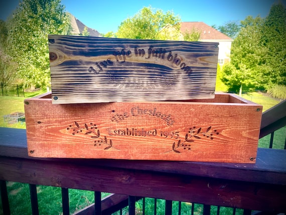Rustic Flower Box / Planter Box Available in 2 Sizes Custom - Etsy
