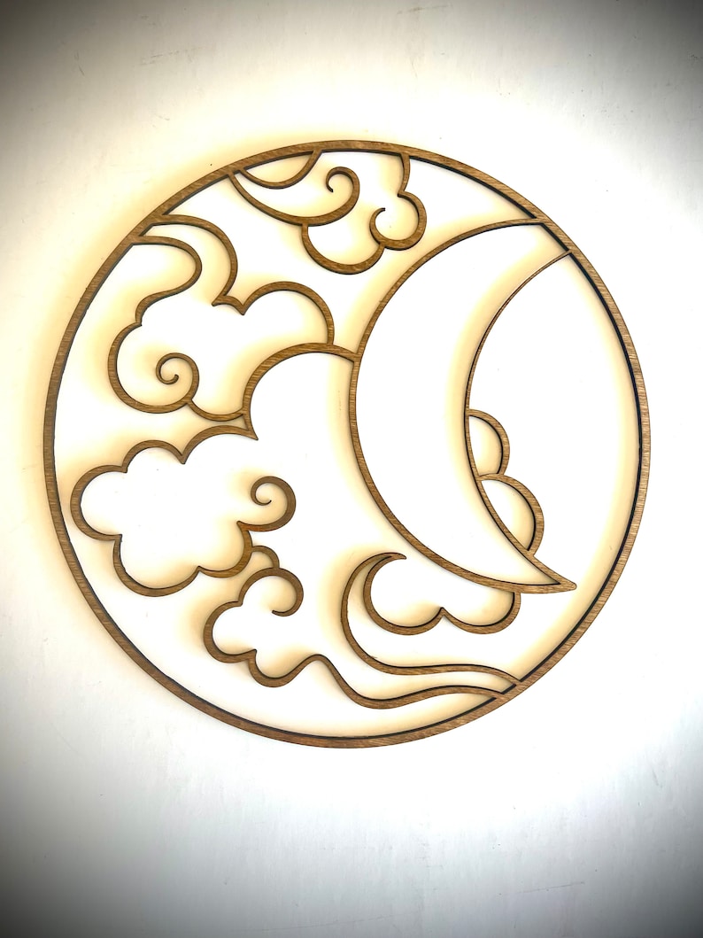 Sun, Moon, & Clouds Quartet Mandala Wood Wall Art, 4 Panel in Multiple ...