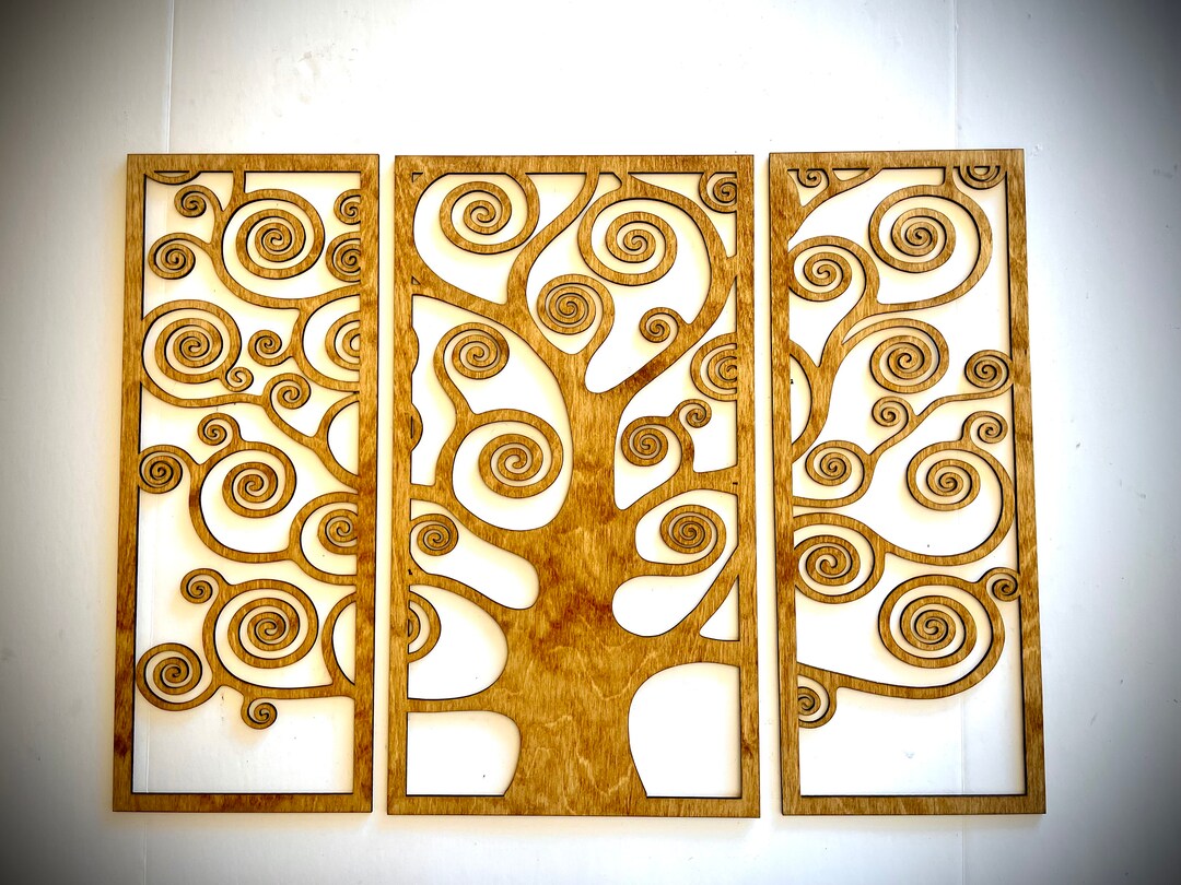 Tree of Life Swirls Wall Art, 3 Intricate Panels in Multiple Sizes and ...