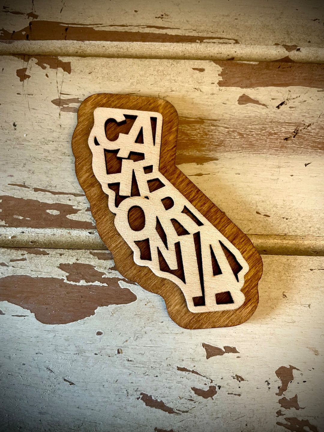 California Word Art 2-layer Laser Cut Wood Magnet Available Unfinished ...