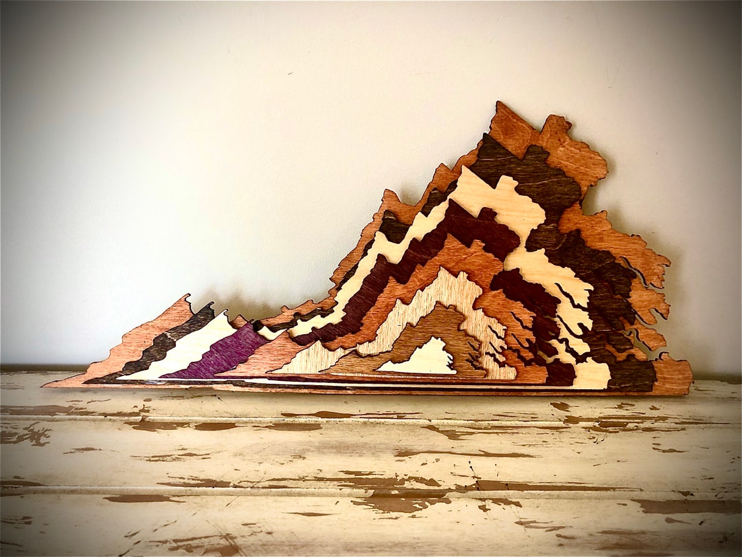 Virginia Stacked State Wood 3D Table Art, Virginia Wall Art, Virginia ...