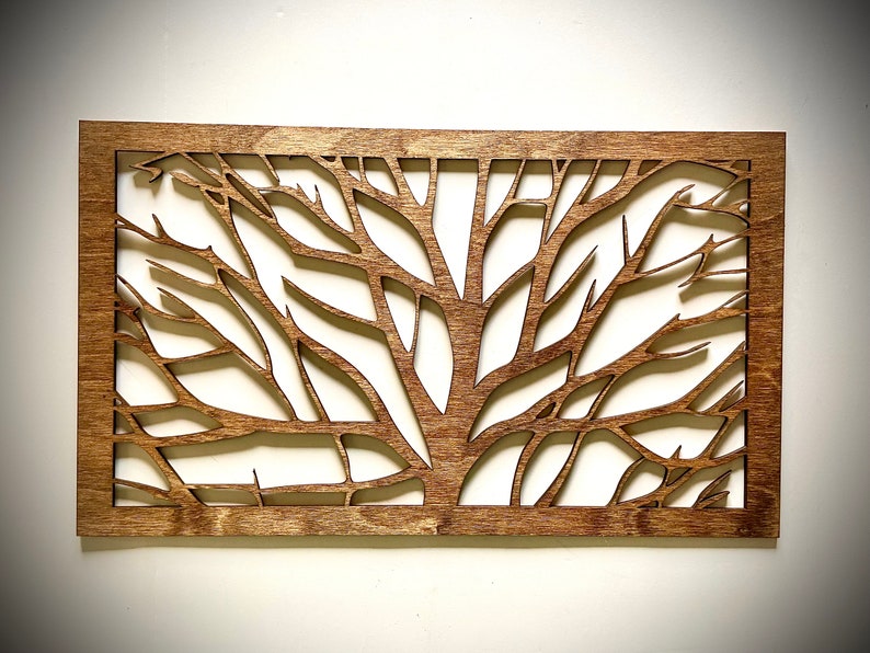 Tree Wall Art, 3 Horizontal Orientation Intricate Panels in Multiple ...
