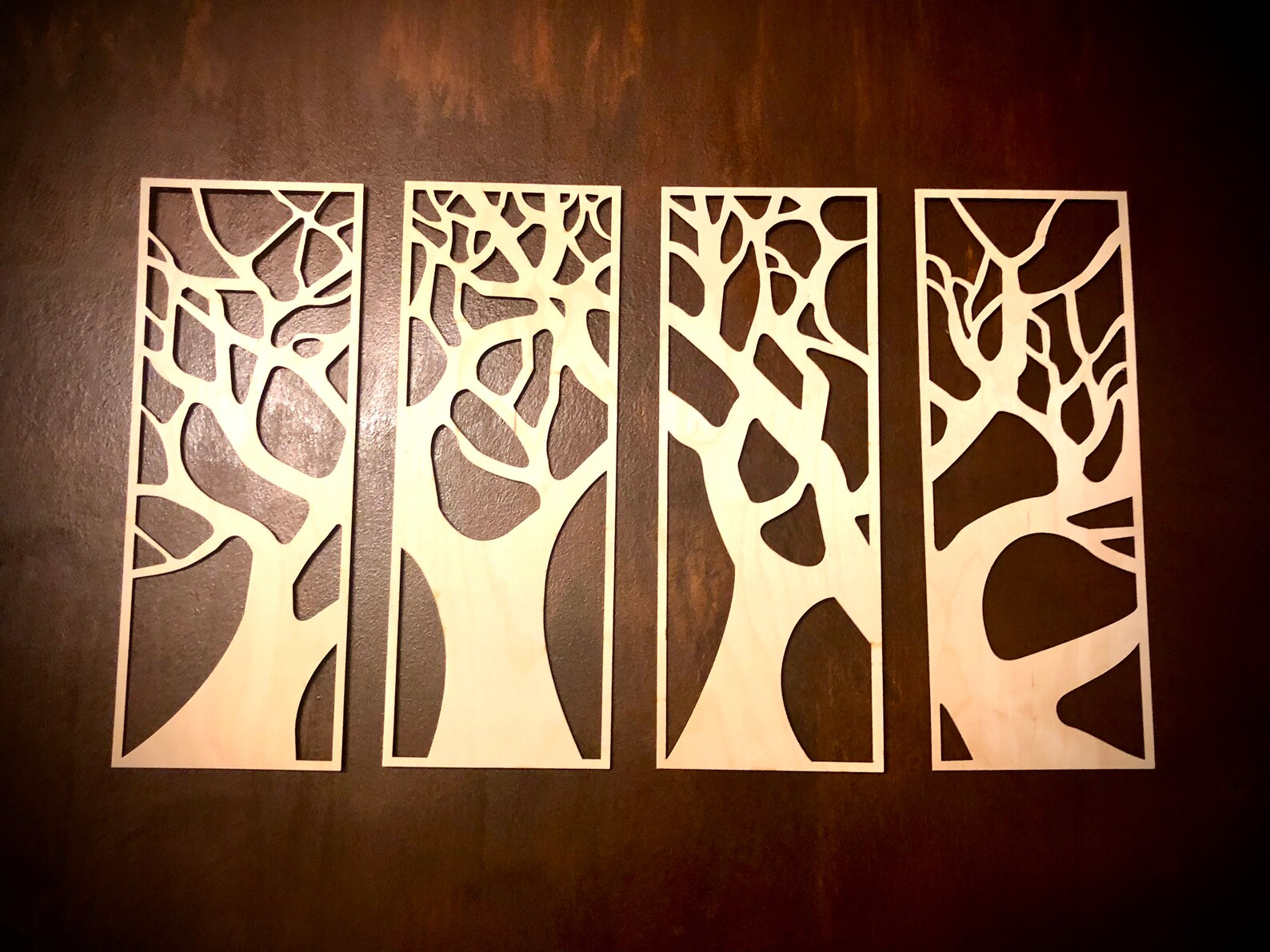 Tree Wall Art 4 Panel Leafless Available in 12 Finishes - Etsy
