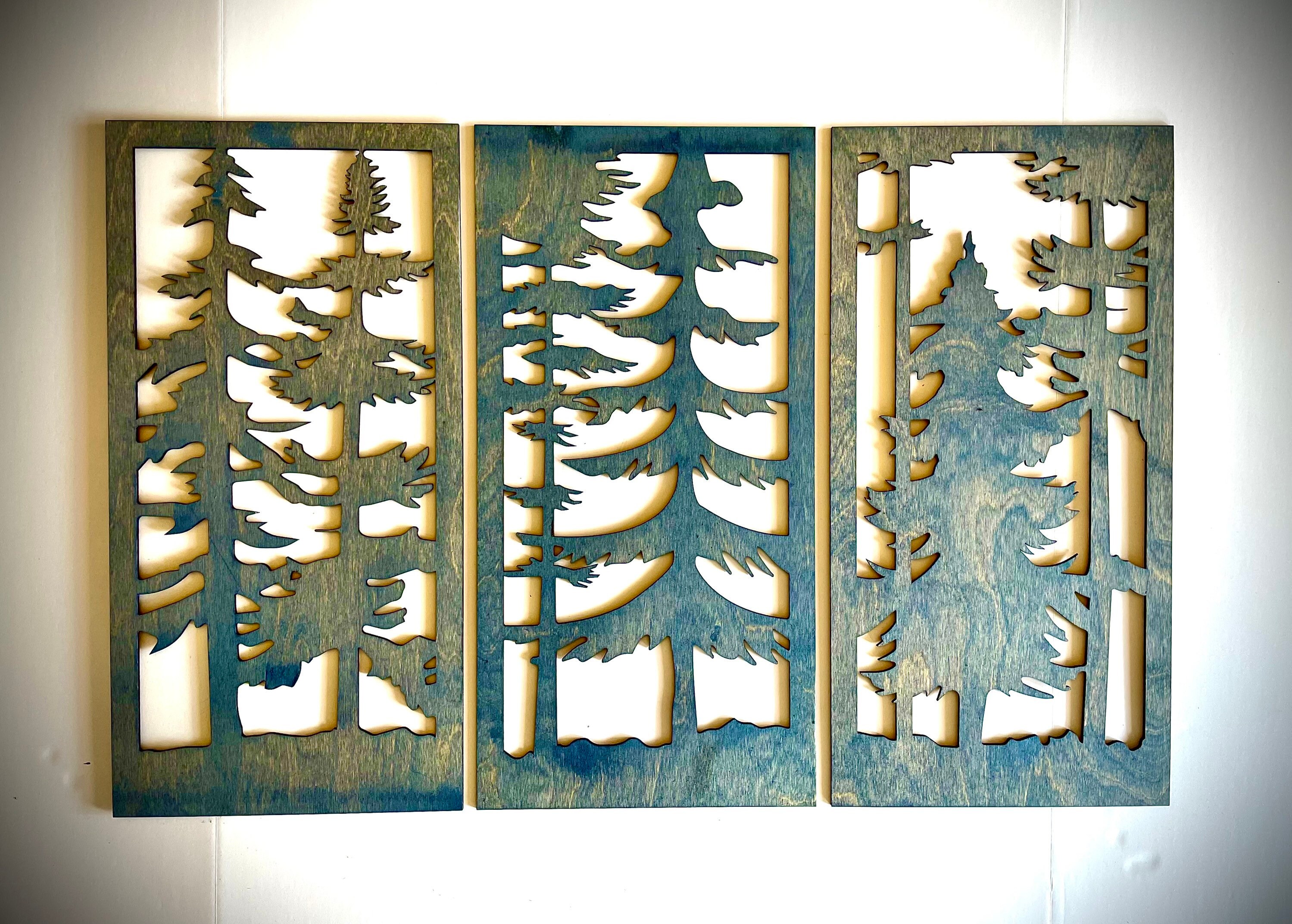 Pine Tree Forest Wall Art, 3 Panel Available in Multiple Sizes and ...