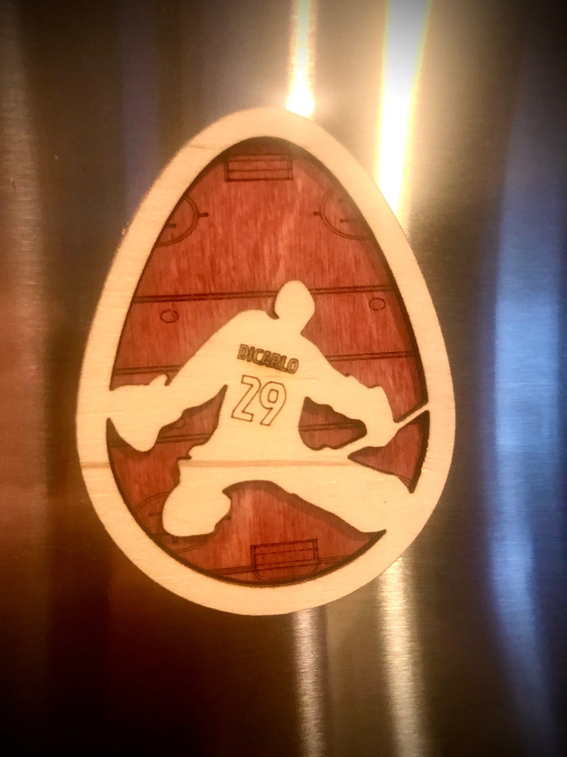 Personalized Hockey Goalie Easter Egg Magnet With Engraved Hockey Rink ...