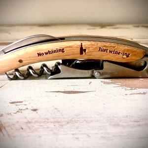 Custom Engraved Wood Wine Key, Wine Opener, Corkscrew, Personalized ...