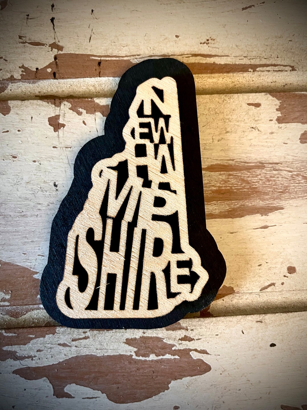 New Hampshire Word Art 2-layer Laser Cut Wood Magnet Available ...