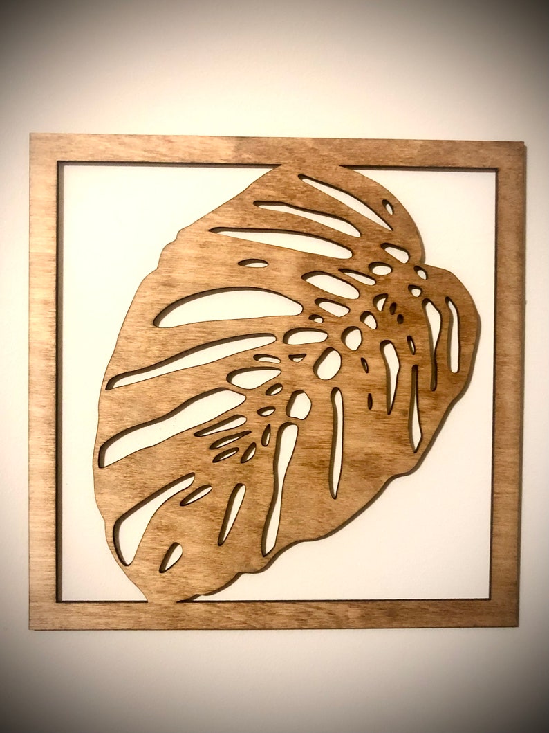 Tree Wall Art 3 Panel Tropical Leaves in Choice of 12 Stains - Etsy