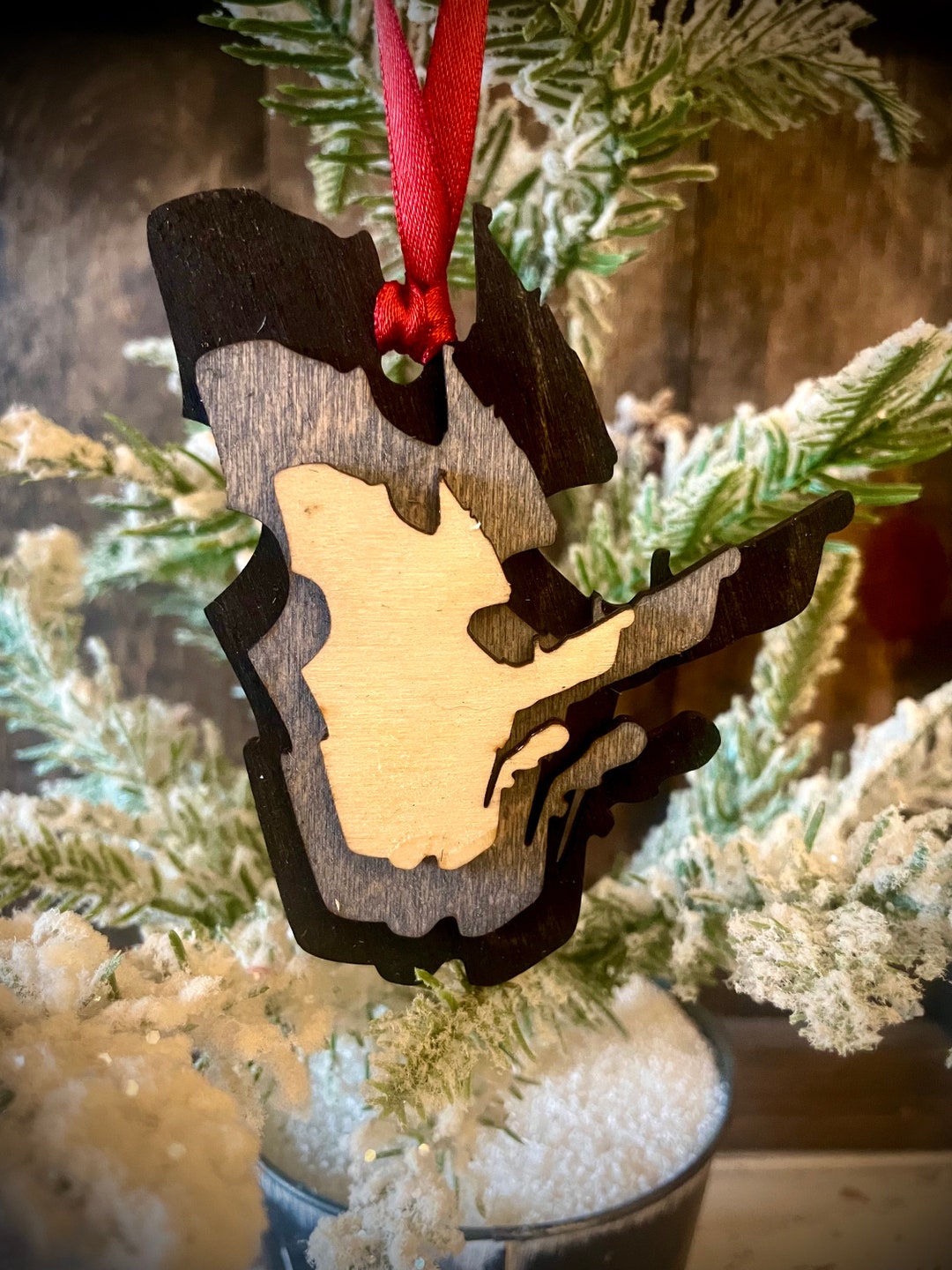 Quebec 3-layer Stacked Province Ornament Laser Cut Wood Ornament ...