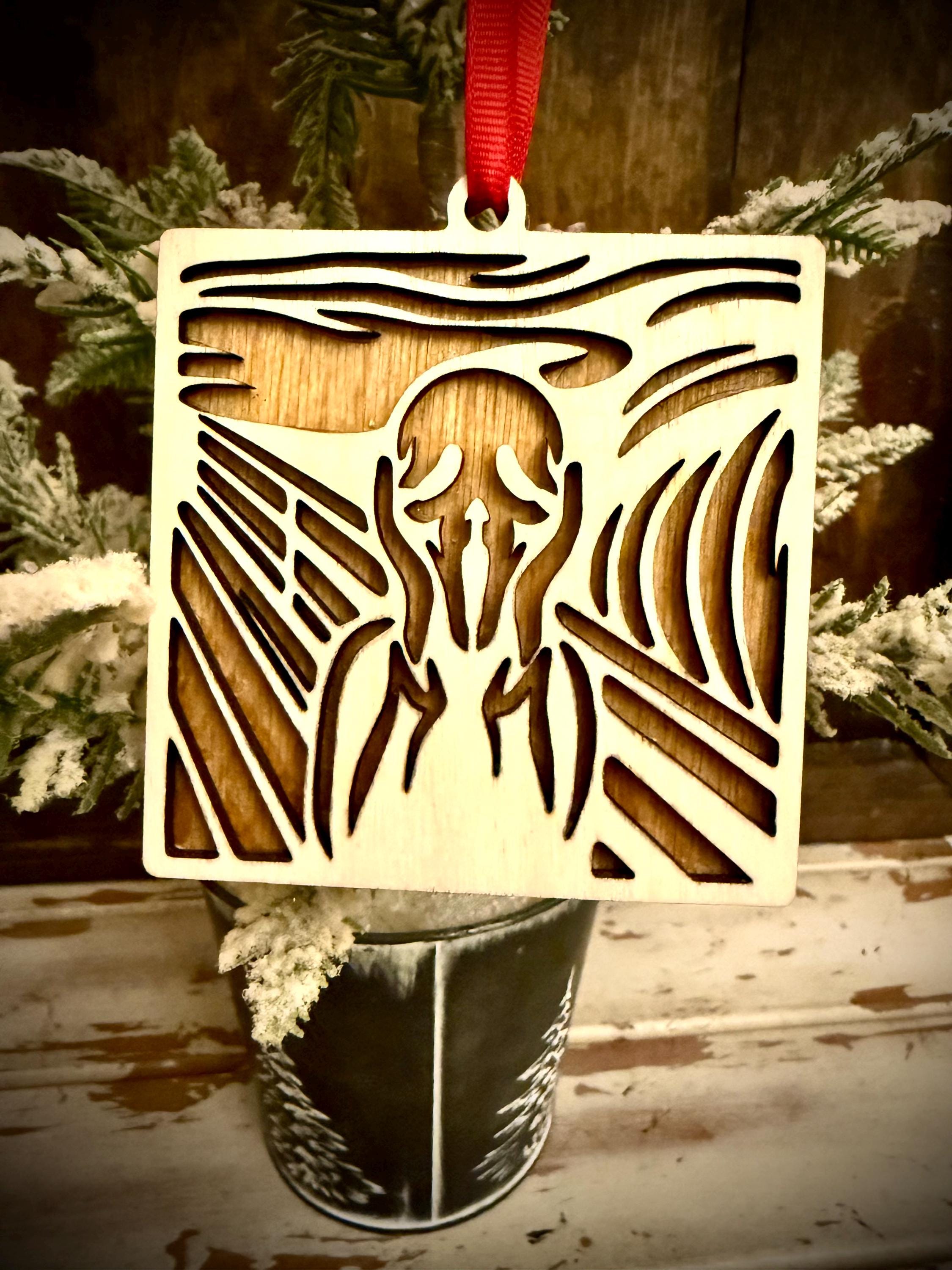 The Scream by Edward Munch Laser Cut Wood 2 Layer Christmas Ornament ...