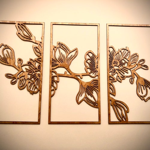 Twigs / Branches / Flowers Wall Art 3 Panel Available in 12 - Etsy