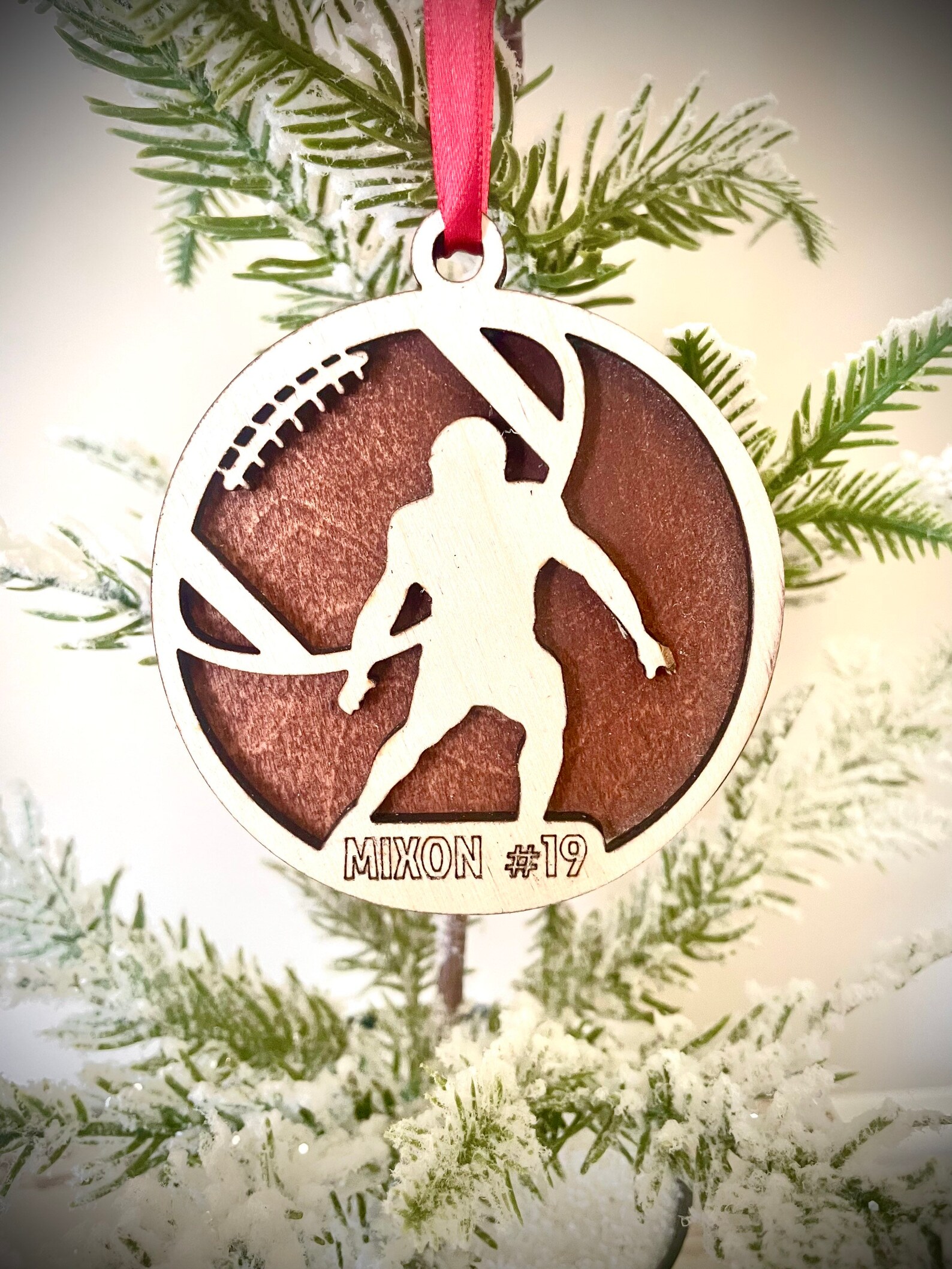 Football Layered Personalized Laser Cut Wood Christmas - Etsy