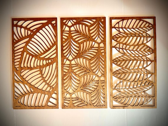 Boho Monstera Leaf / Banana Leaf Wall Art 3 Panel Available - Etsy
