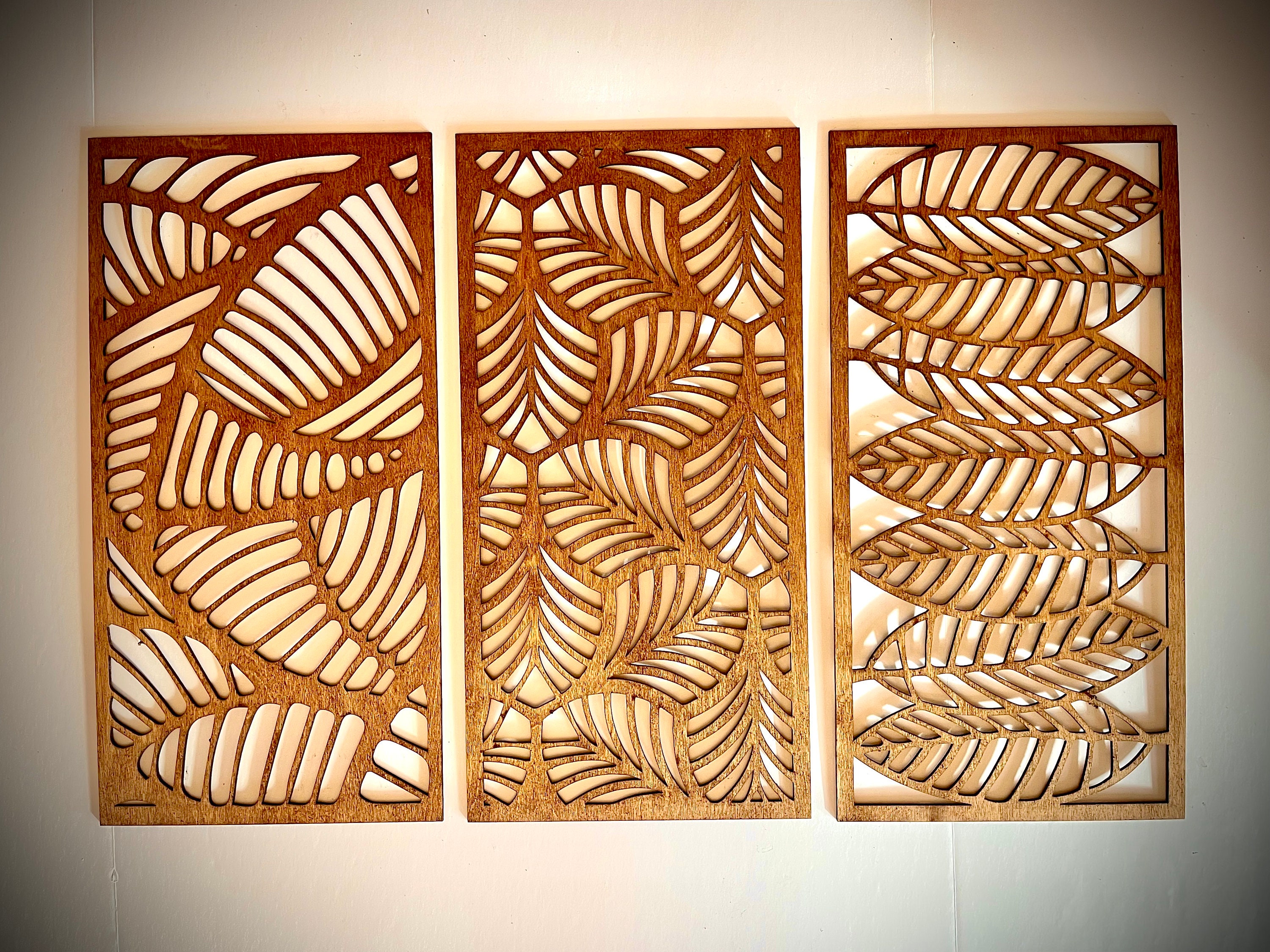 Boho Monstera Leaf / Banana Leaf Wall Art 3 Panel Available - Etsy