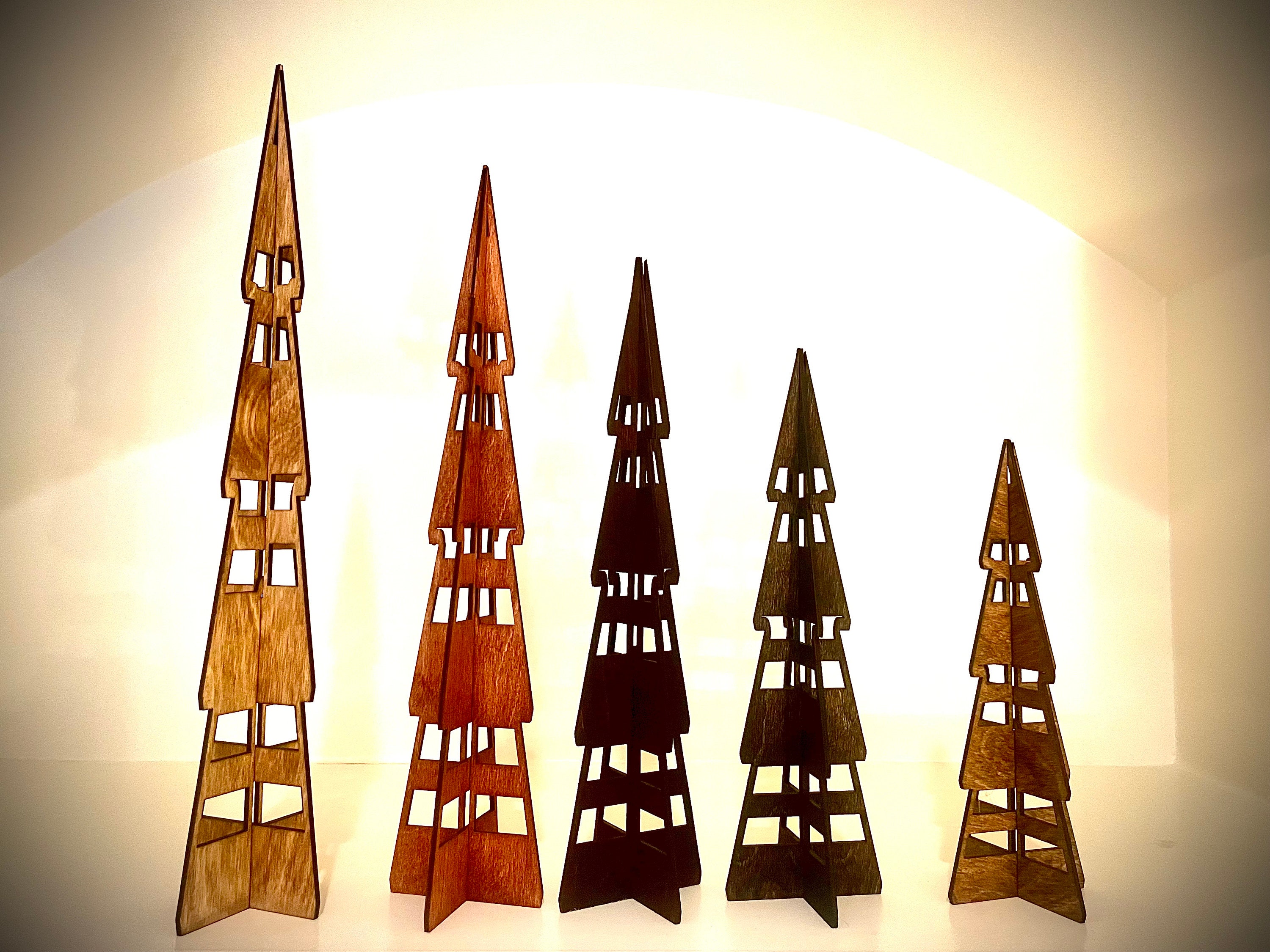 Intricate 3D Pine Tree Wooden Tabletop Decor Available in 3 - Etsy