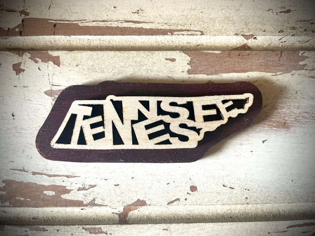 Tennessee Word Art 2-layer Laser Cut Wood Magnet Available Unfinished ...