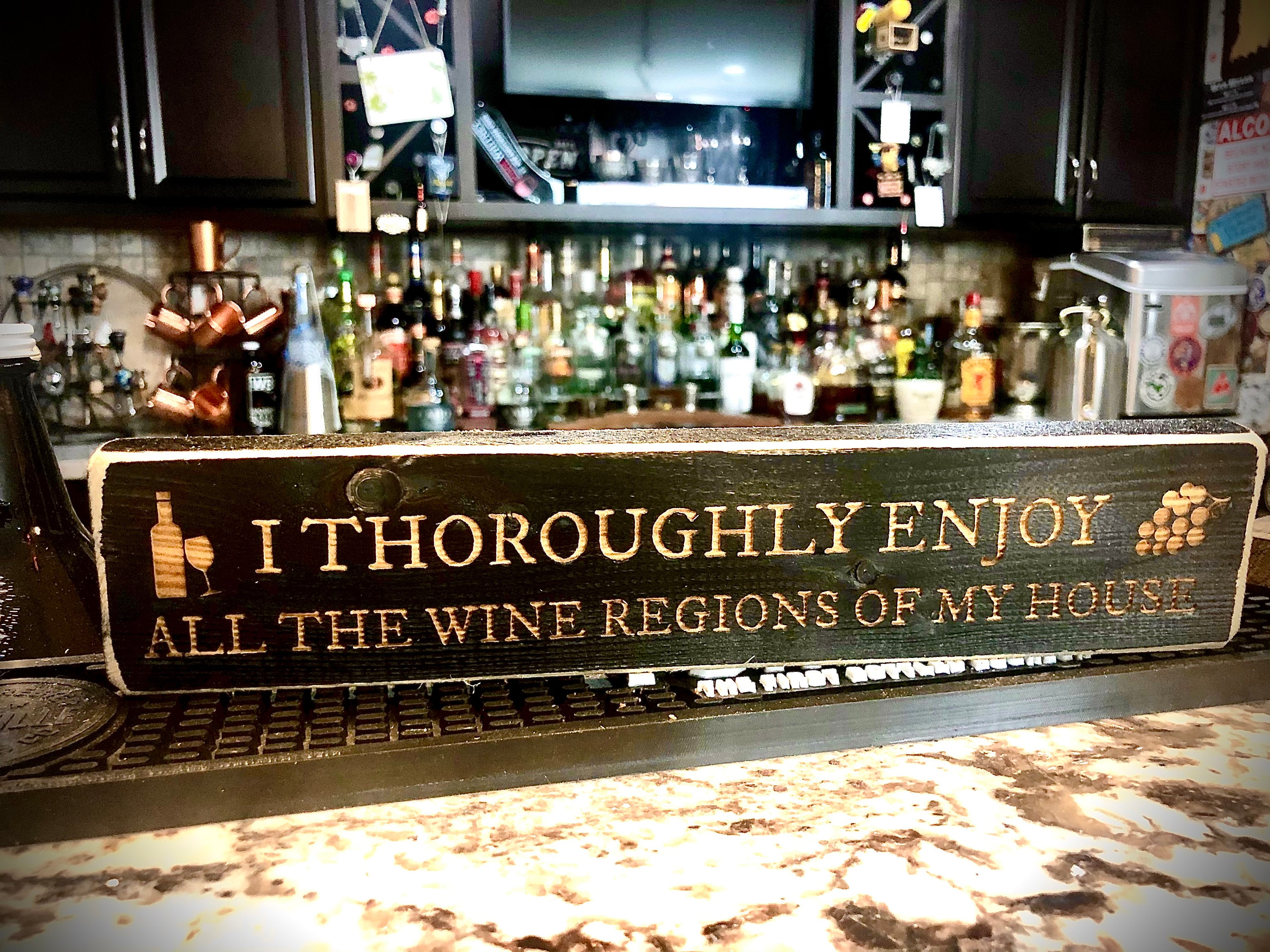 Funny Bar Sign / Wine Sign: I Thoroughly Enjoy All the Wine - Etsy ...