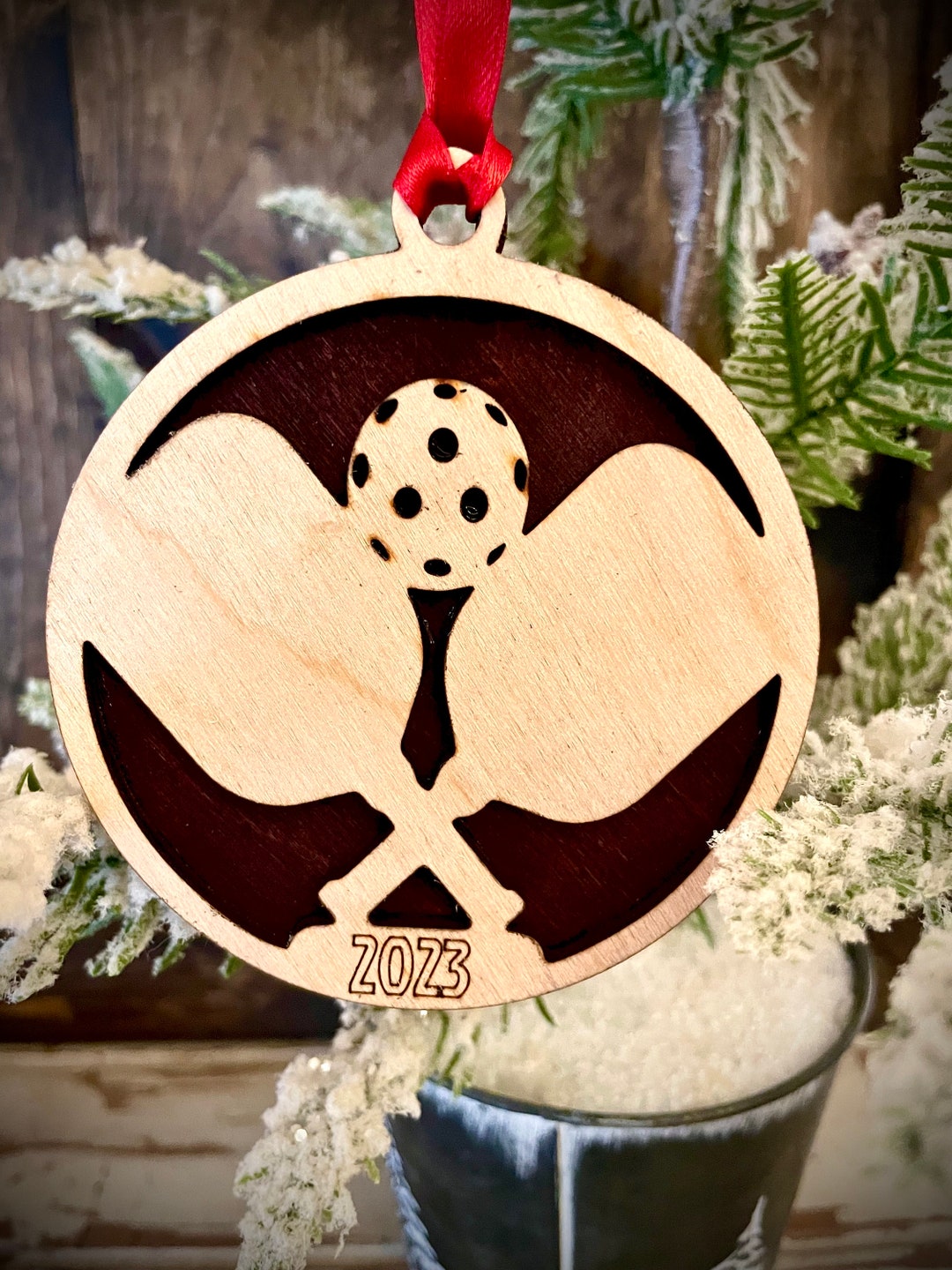 Pickleball Paddle 2-layer Personalized Laser Cut Wood Christmas ...