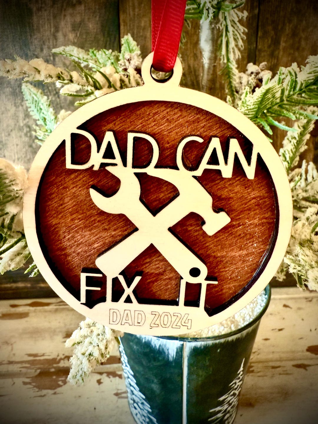 Dad Can Fix It Tools Hammer Wrench 2-layer Personalized Laser Cut Wood ...