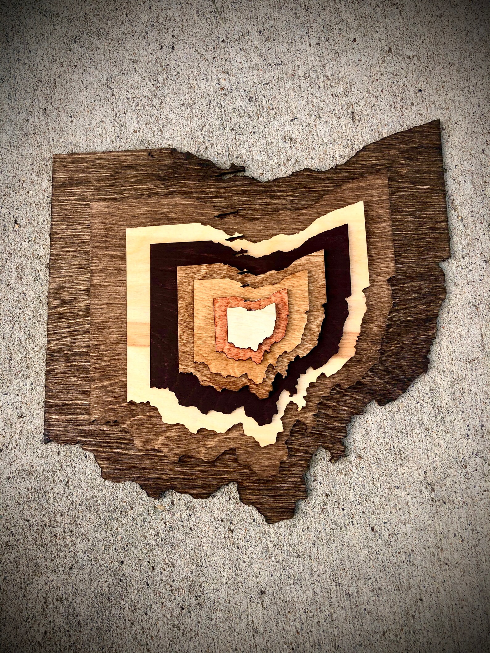 Ohio Stacked State 3D Wood Table Art, Ohio Wall Art, Ohio Home Decor ...