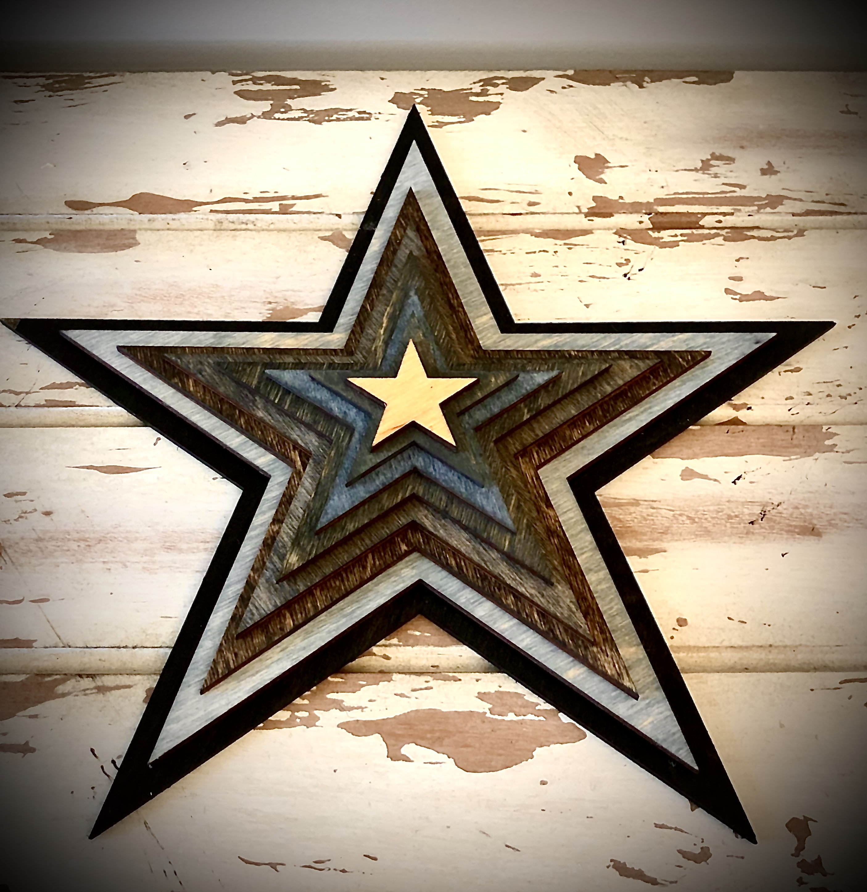 Stacked Stars Wood Decoration Multi Color - Etsy