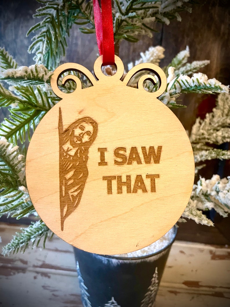 Funny Ornament. Jesus Peeking Around the Corner i Saw That. - Etsy