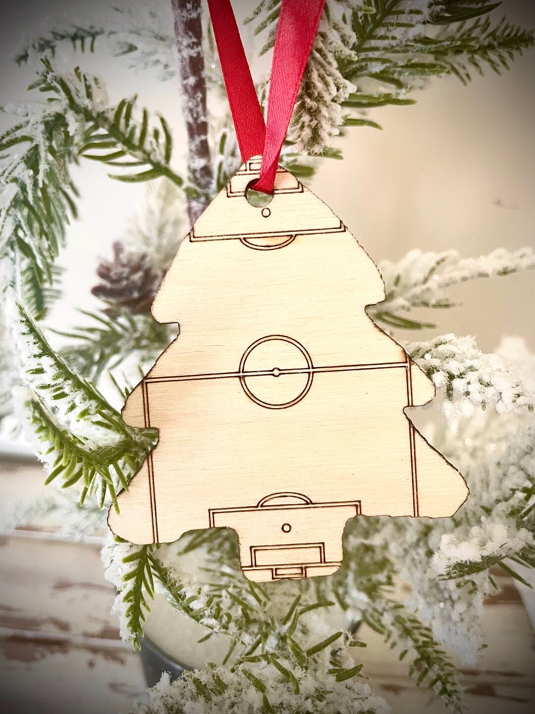 Soccer Field on Christmas Tree Ornament / Gift Tag - Great Soccer Gift ...