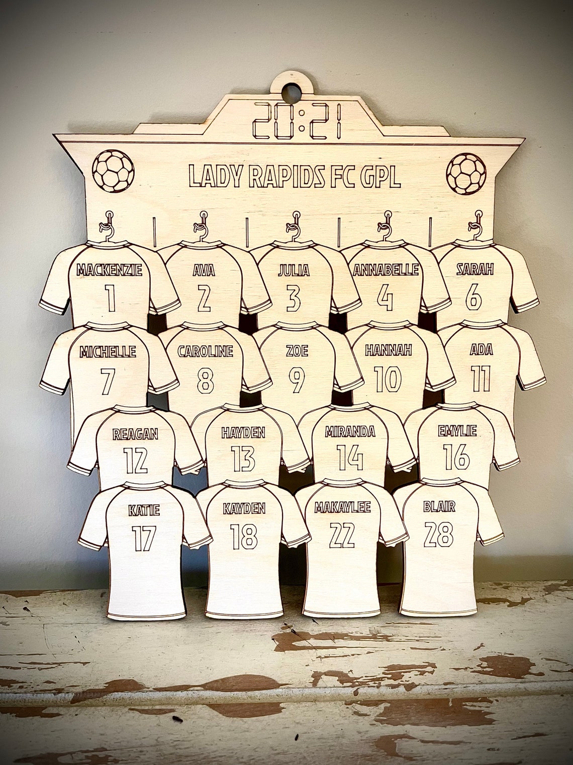 Soccer Team Jersey Custom Engraved Wood Plaque or Ornament - Etsy