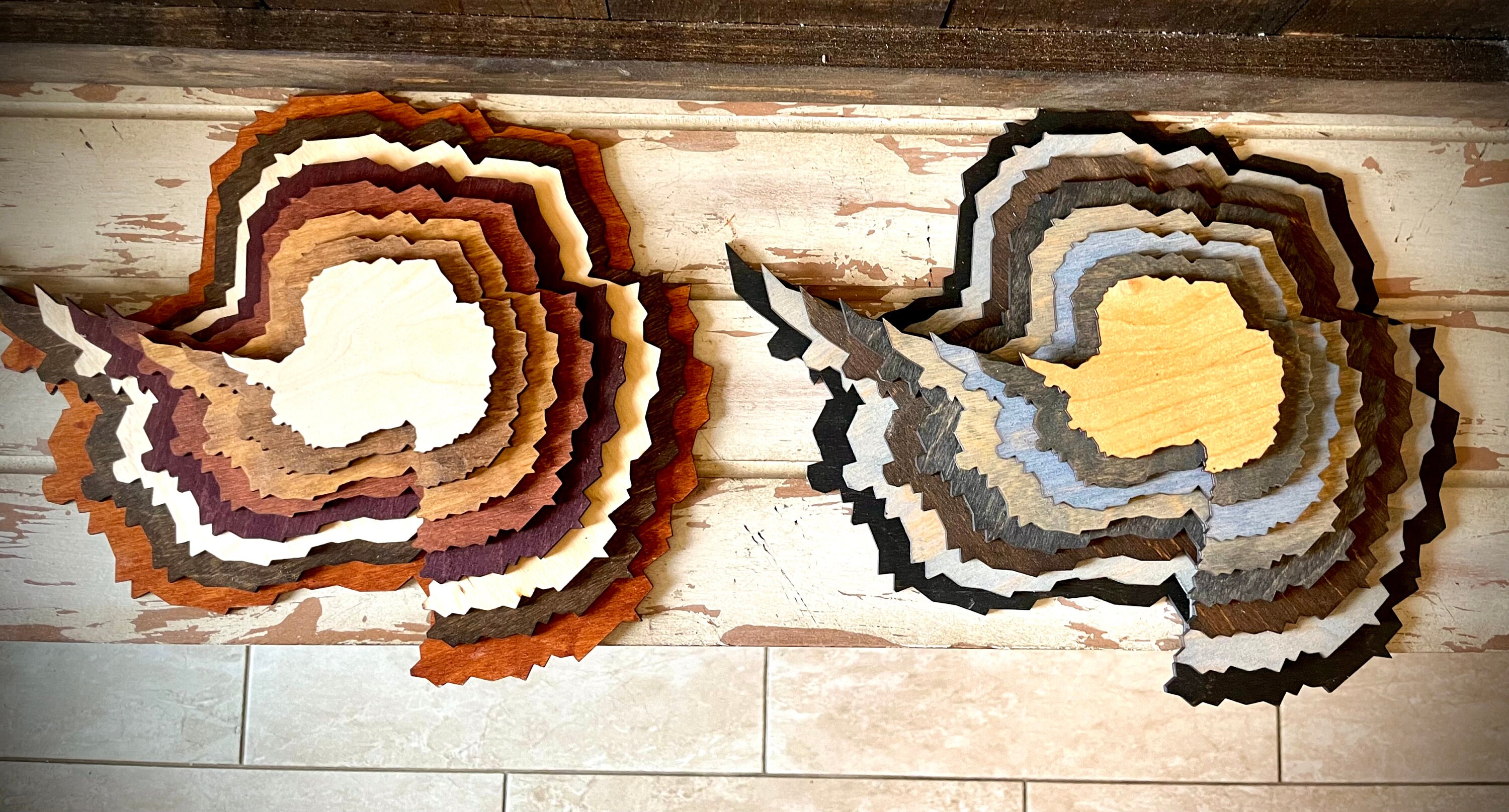 Antarctica Stacked Wood 3D Table Art, Wall Art, Multi-color - Etsy