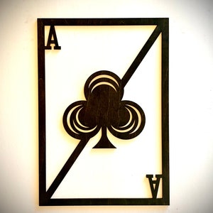 4 Aces Wood Playing Cards 4 Panel Wall Art Available in Multiple Sizes ...