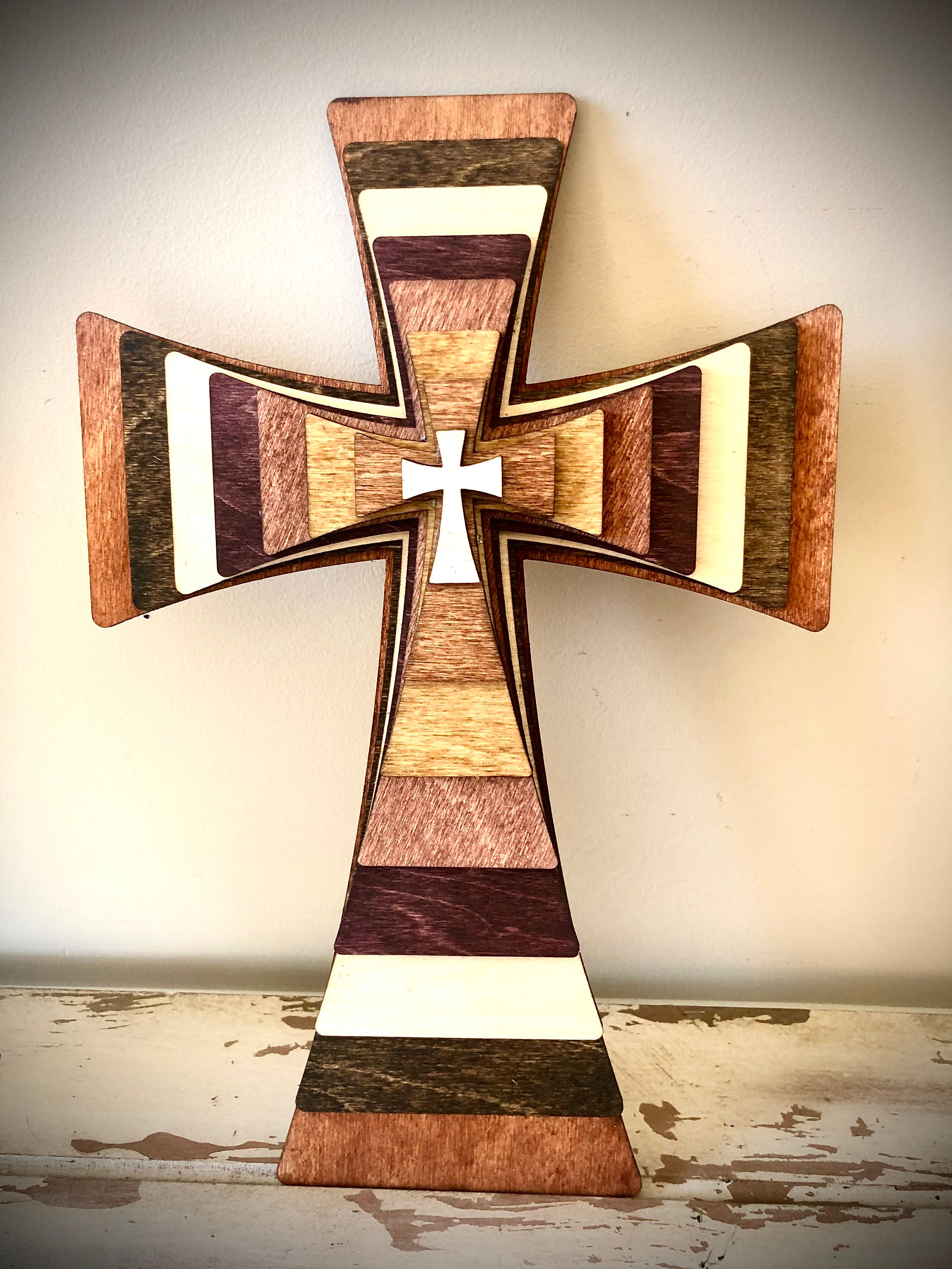 Stacked Wood Celtic Cross 3D Table Art Cross Wall Art Cross - Etsy