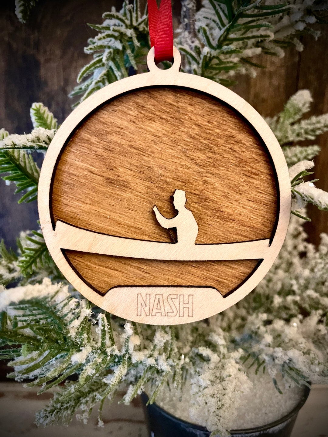 Canoe Canoeing 2-layer Personalized Laser Cut Wood Christmas Ornament ...