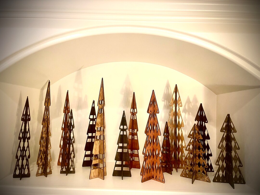 Intricate 3D Pine Tree Wooden Tabletop Decor Available in 3 Styles, 5 ...