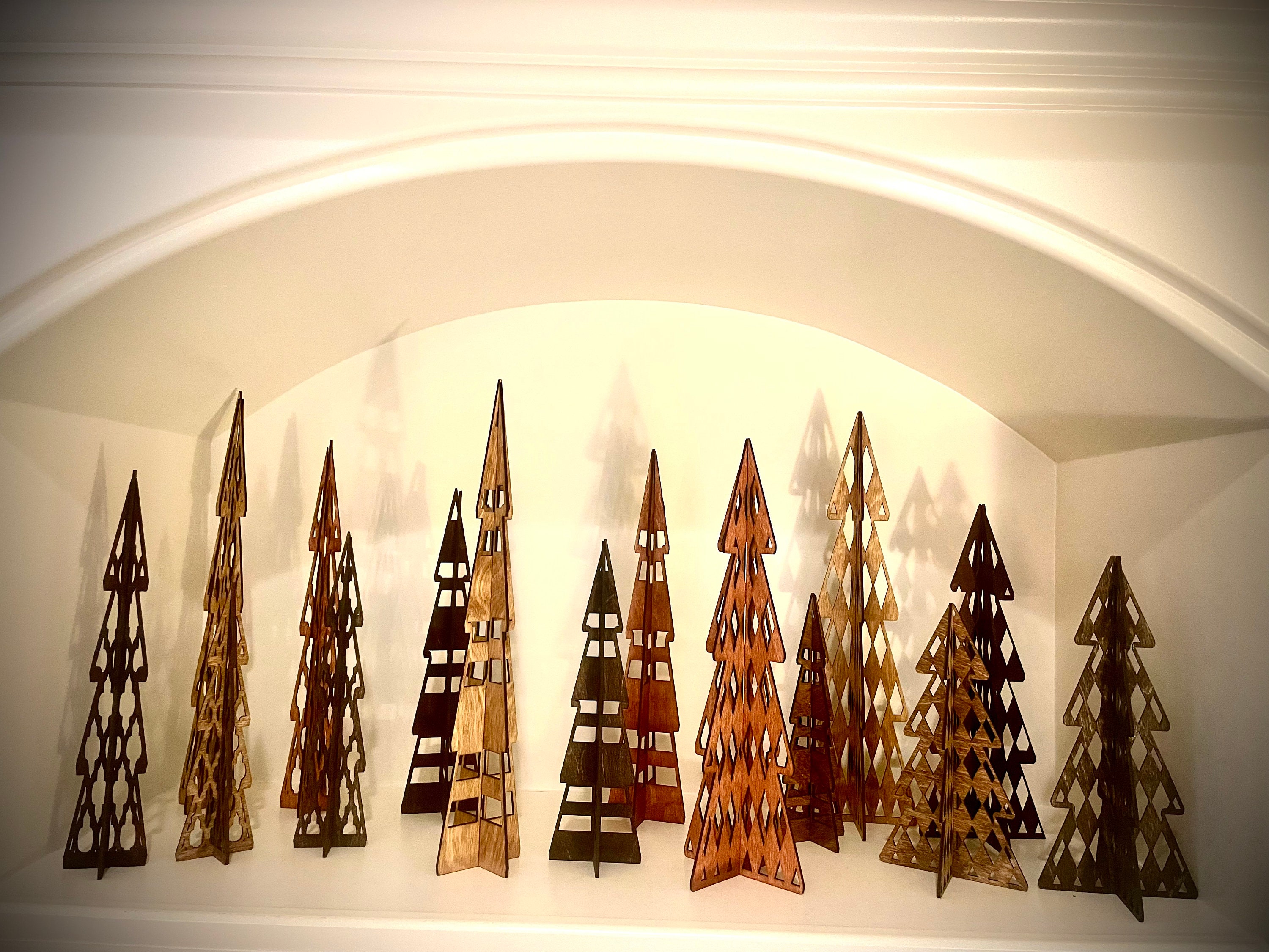 Intricate 3D Pine Tree Wooden Tabletop Decor Available in 3 - Etsy