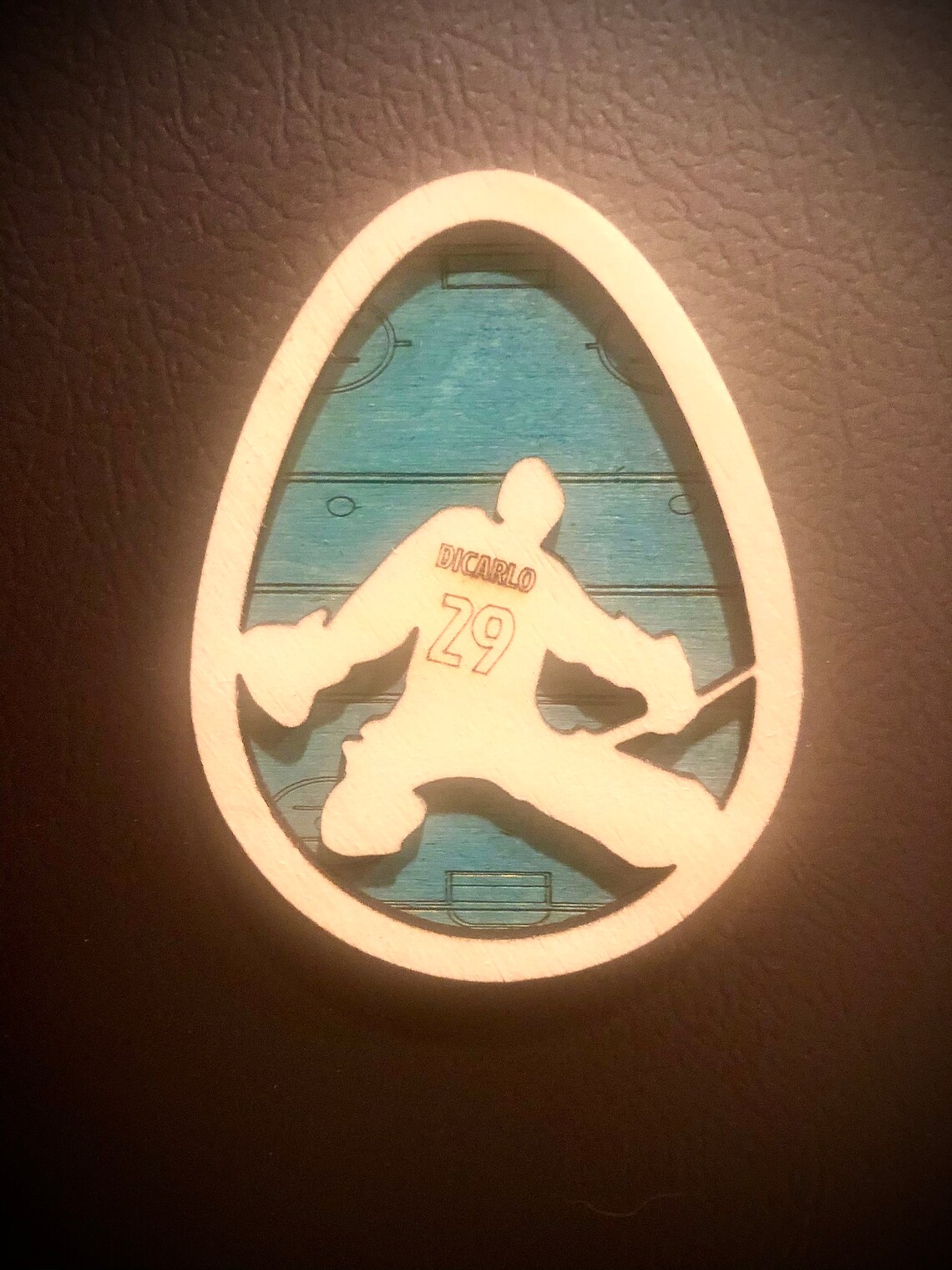Personalized Hockey Goalie Easter Egg Magnet With Engraved Hockey Rink ...