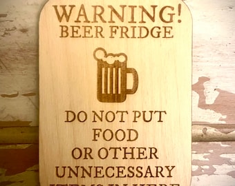 Beer Fridge Warning - Etsy