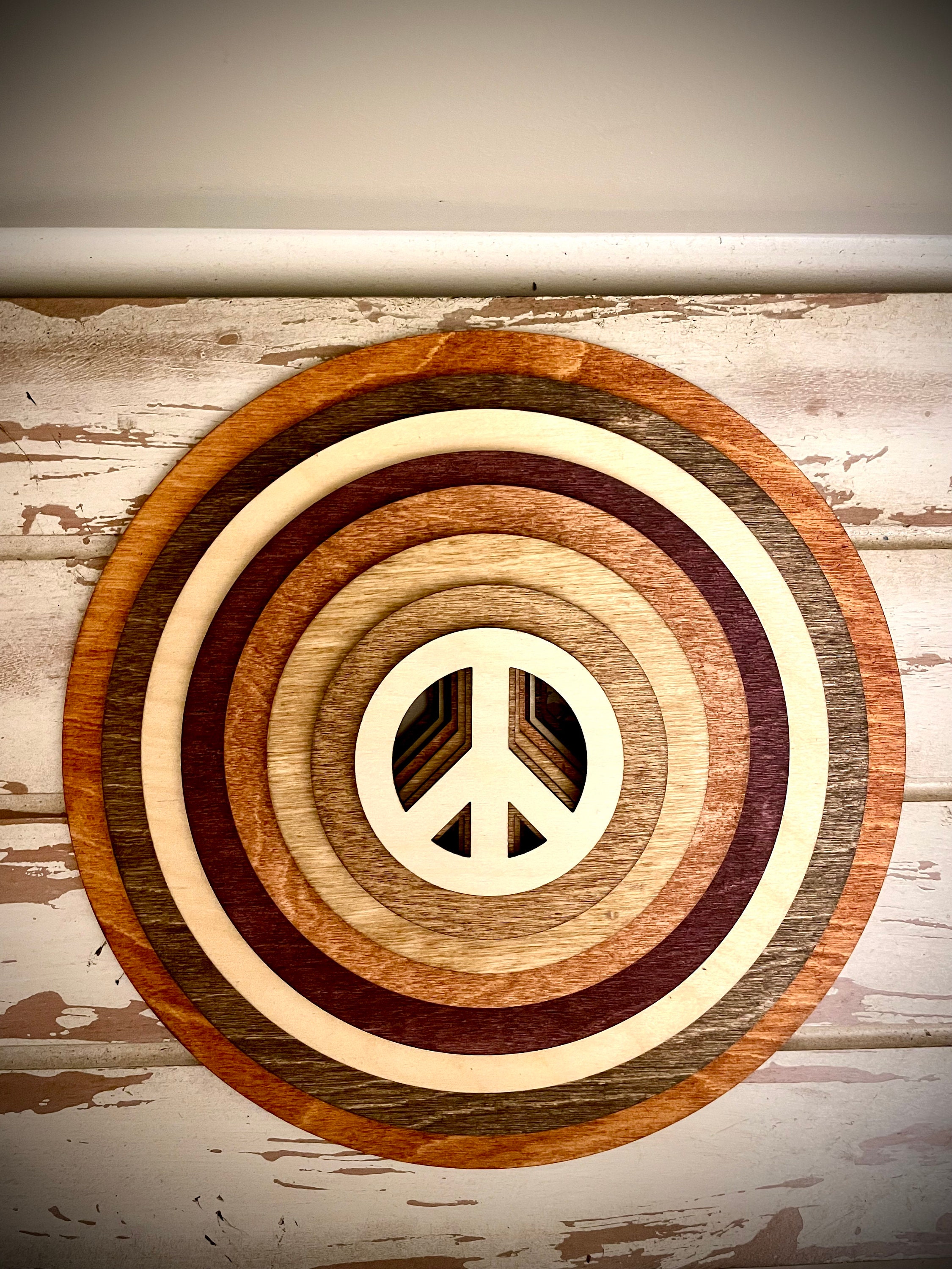 Stacked Peace Signs Wood 3D Table Art Wall Art Home Decor - Etsy