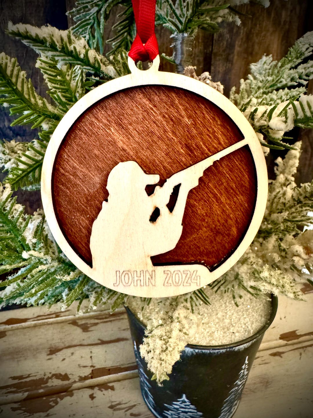 Hunter Clay Shooting Skeet Shooting 2-layer Personalized Laser Cut Wood ...