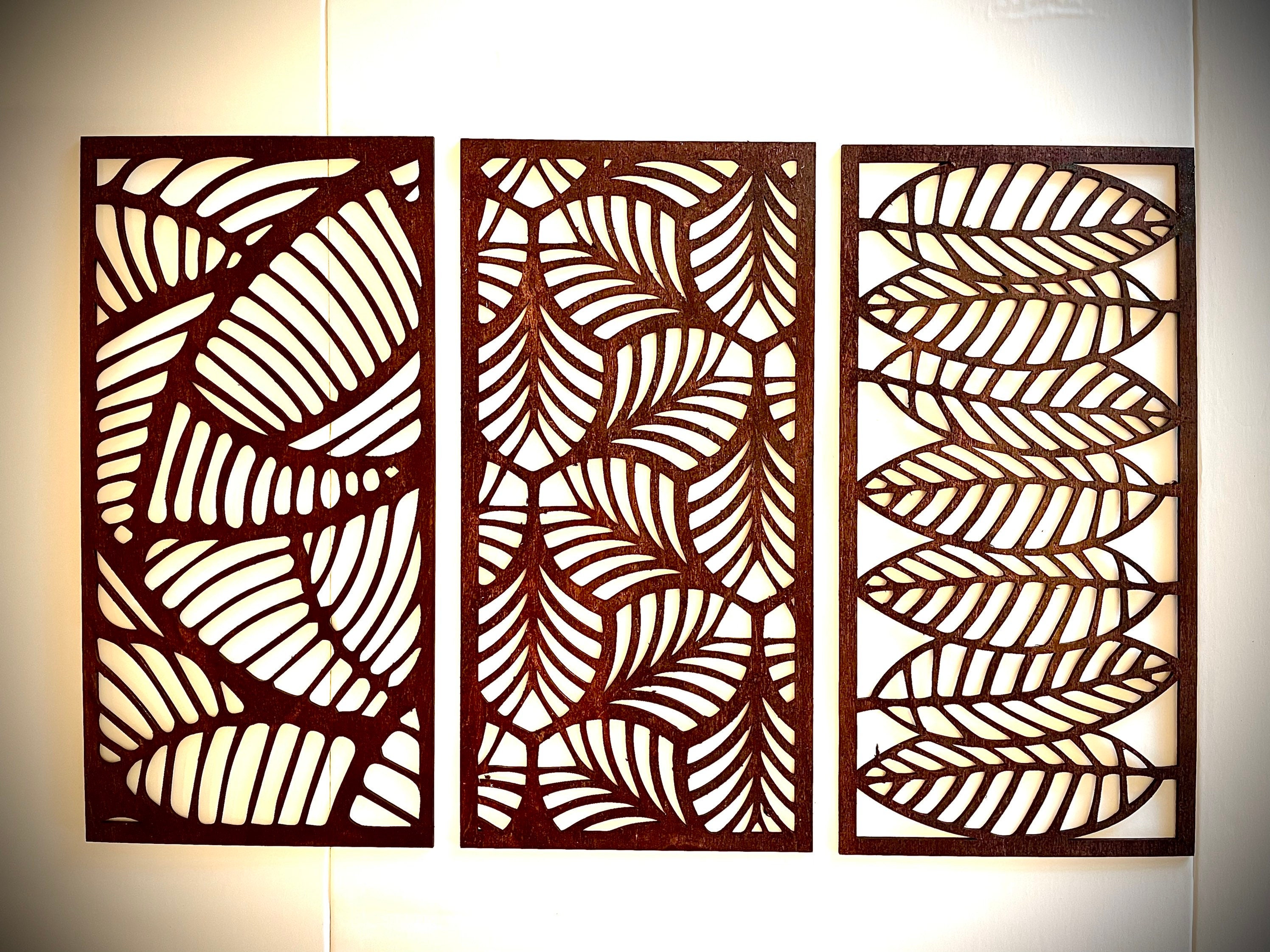 Boho Monstera Leaf / Banana Leaf Wall Art 3 Panel Available - Etsy