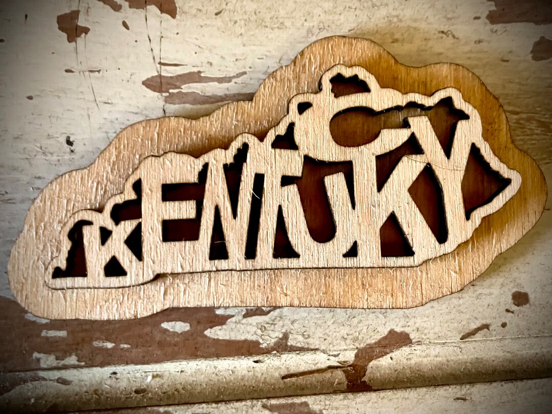 Kentucky Word Art 2-layer Laser Cut Wood Magnet Available Unfinished or ...
