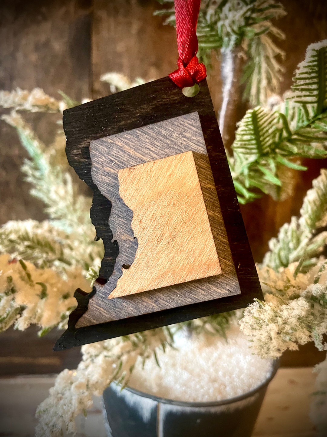 Washington DC 3-layer Stacked State Ornament Laser Cut Wood Ornament ...