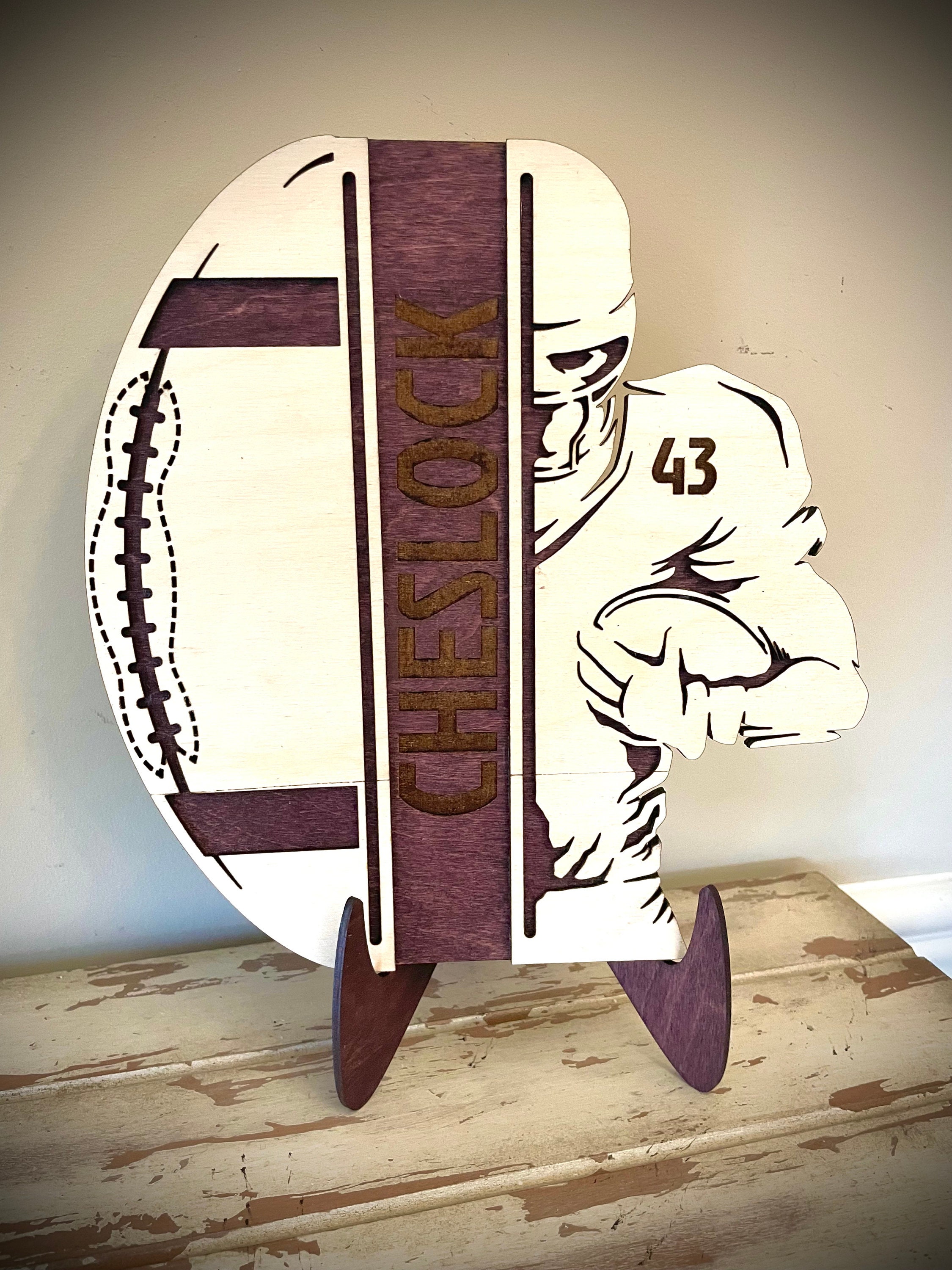 Personalized Custom Football Sign / Plaque With Player Name and Number ...