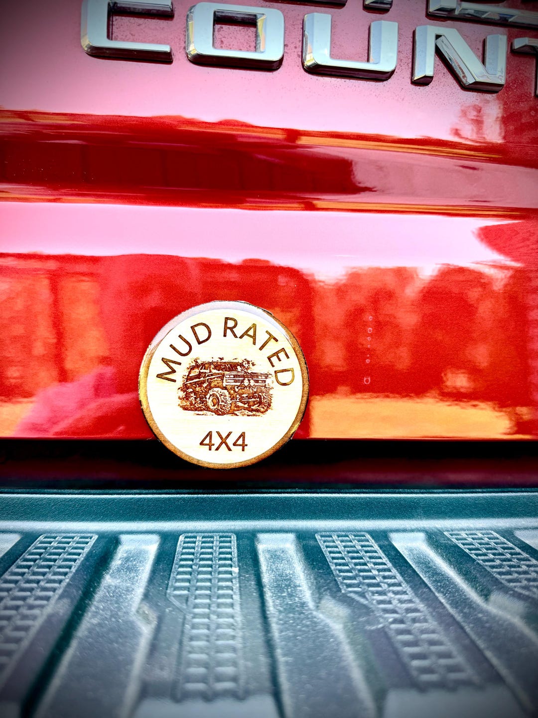 Mud Rated 4X4 Wooden Emblem / Decal for Truck, Car, Laptop, or Anything ...
