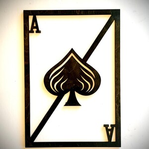 4 Aces Wood Playing Cards 4 Panel Wall Art Available in Multiple Sizes ...