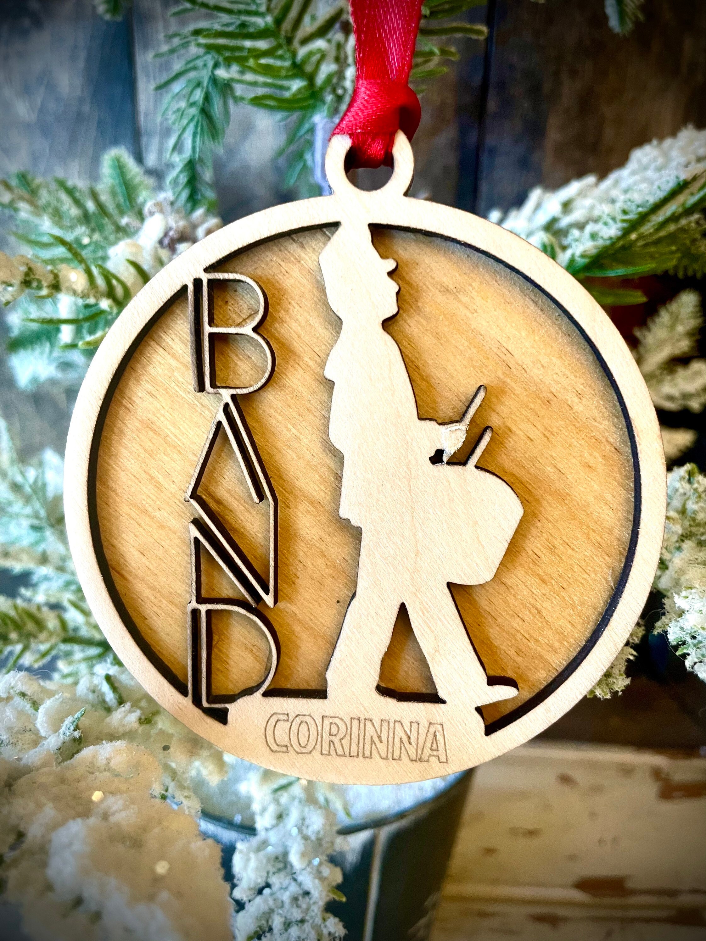 Marching Band Snare Drum Player 2-layer Personalized Laser Cut Wood ...